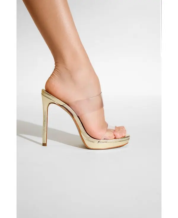Schutz Ariella Platform Sandals - Platinum