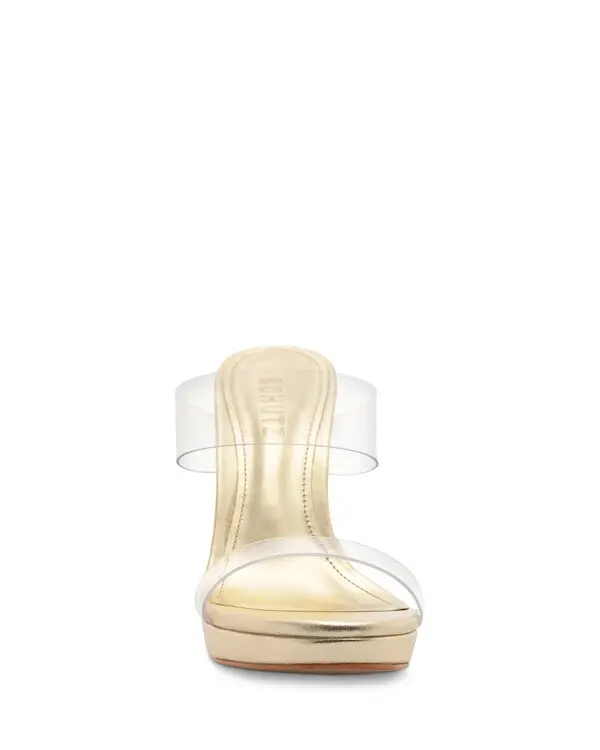 Schutz Ariella Platform Sandals - Platinum