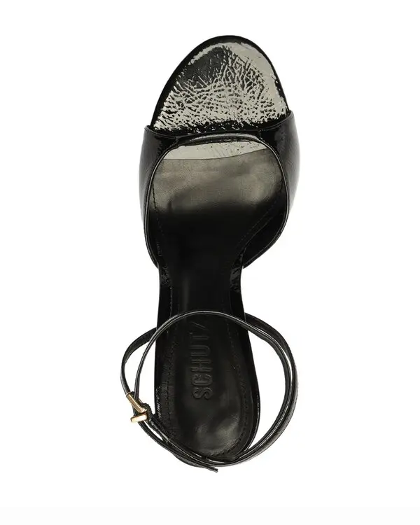Schutz Arlette Ankle Strap Sandals - Black