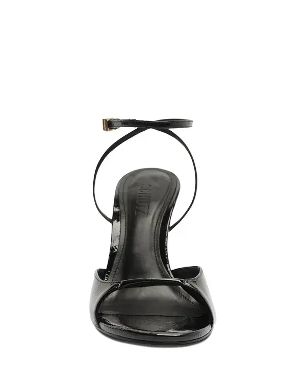Schutz Arlette Ankle Strap Sandals - Black