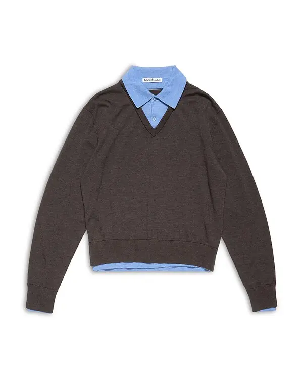 Acne Studios Layered Wool Knit - Brown/blue