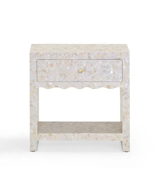 TOV FURNITURE Piara Mother Of Pearl Inlaid Nightstand - Natural