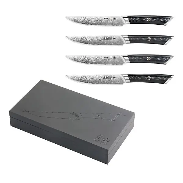 CANGSHAN Kuro 4 Piece Steak Knife Set - Grey