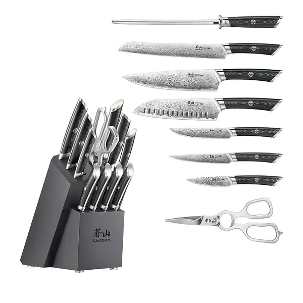CANGSHAN Kuro 12 Piece Knife & Block Set - Grey