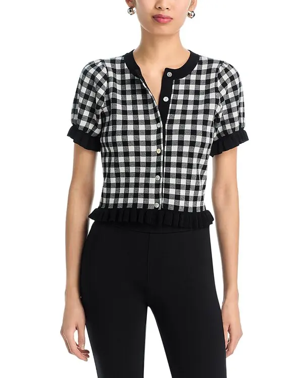 Rails Aurora Plaid Ruffle Trim Top