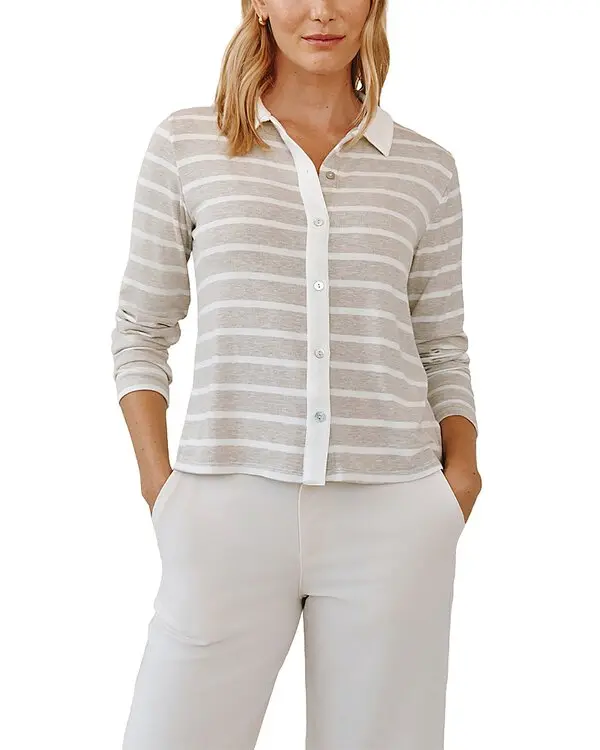 Bella Dahl Contrast Placket Button Down Shirt