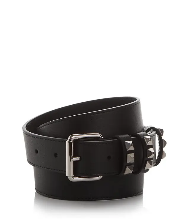 Valentino Garavani Rockstud Leather Belt - Black