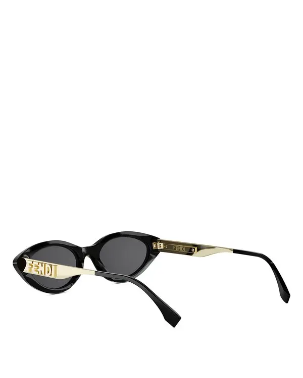 Fendi Fendigraphy Cat Eye Sunglasses, 51mm - Shiny Black/smoke Lens