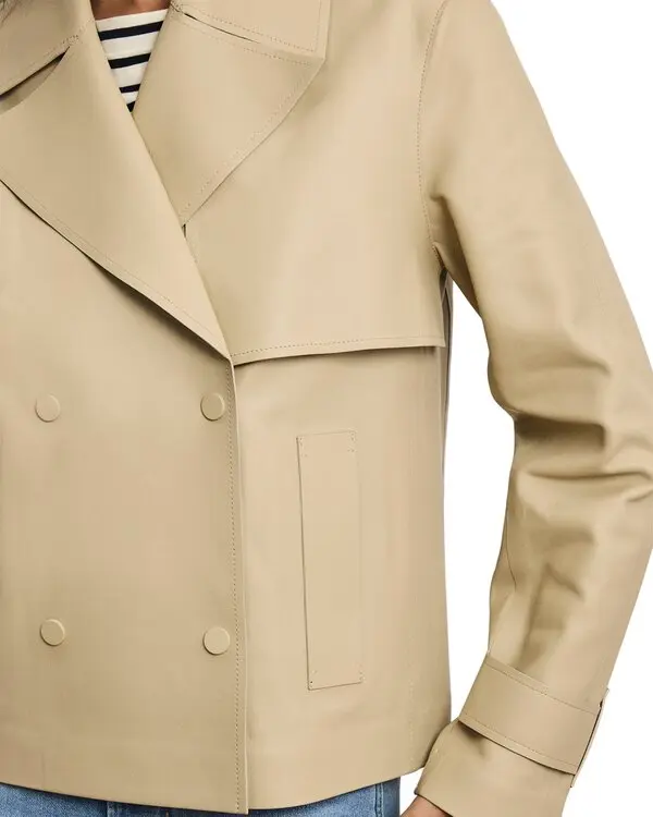Veronica Beard Heathcliff Cropped Leather Trench Jacket