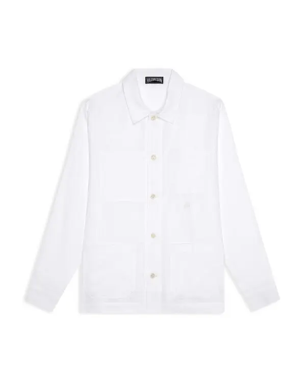Vilebrequin Linen Solid Overshirt - White