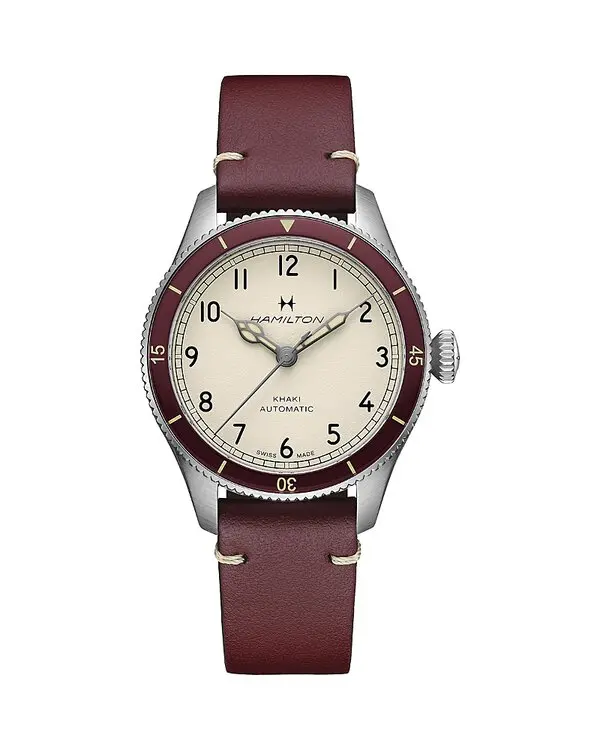 Hamilton Khaki Aviation 38mm Watch - White/red