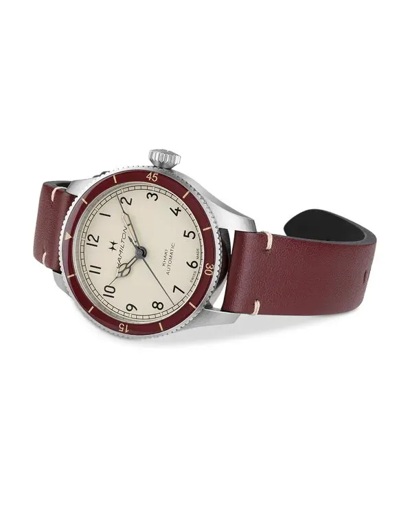 Hamilton Khaki Aviation 38mm Watch - White/red
