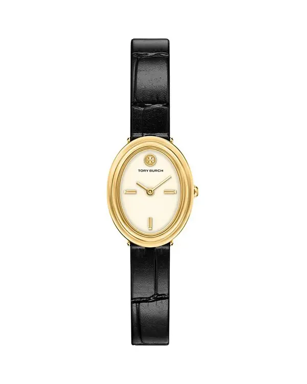 Tory Burch Oval Watch - Black/cream