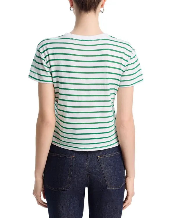 PERFECTWHITETEE Stripe Boxy Crewneck Tee - Grass Stripe