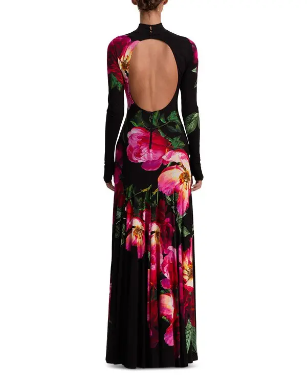 Alice + Olivia Augusta Obk Long Sleeve Turtleneck Dress - Empress Bloom Black