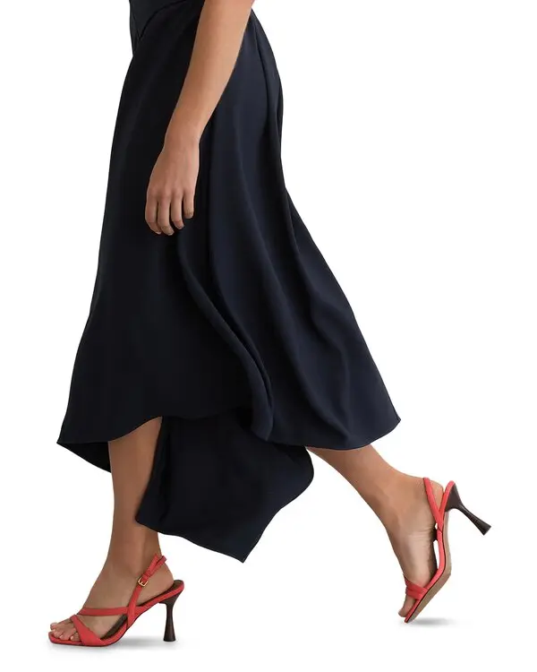 REISS Draped Midi Dress - Navy