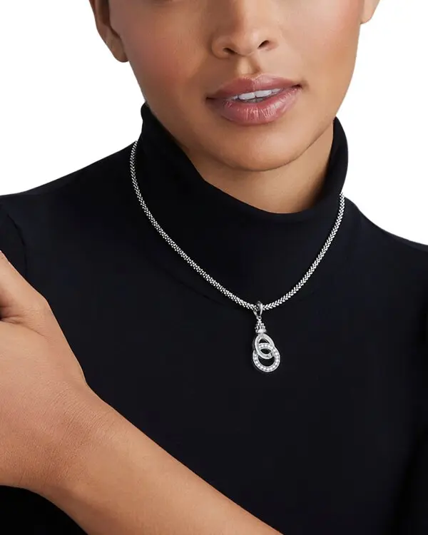 Lagos Sterling Caviar Interlocking Pendant Necklace