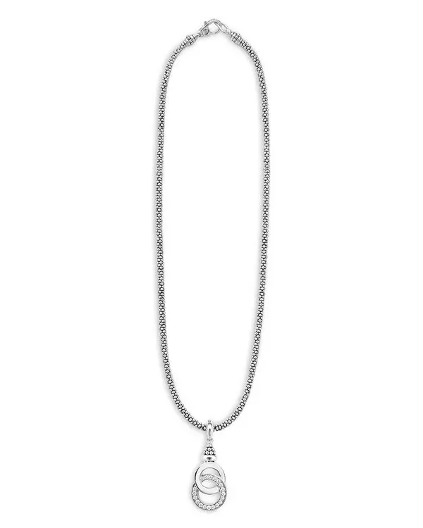Lagos Sterling Caviar Interlocking Pendant Necklace