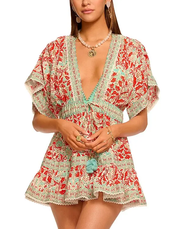 Ramy Brook Margo Swim Cover-up Dress - Flame Combo