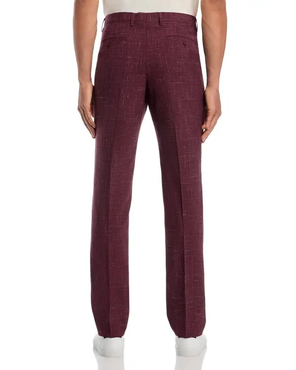 John Varvatos Slim Fit Solid Suit Pants - Red