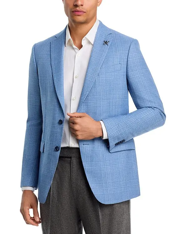 John Varvatos Slim Fit Tonal Plaid Sport Coat - Light Blue