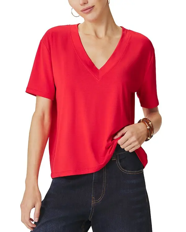 Splendid Kacey V-neck Tee - Scarlet