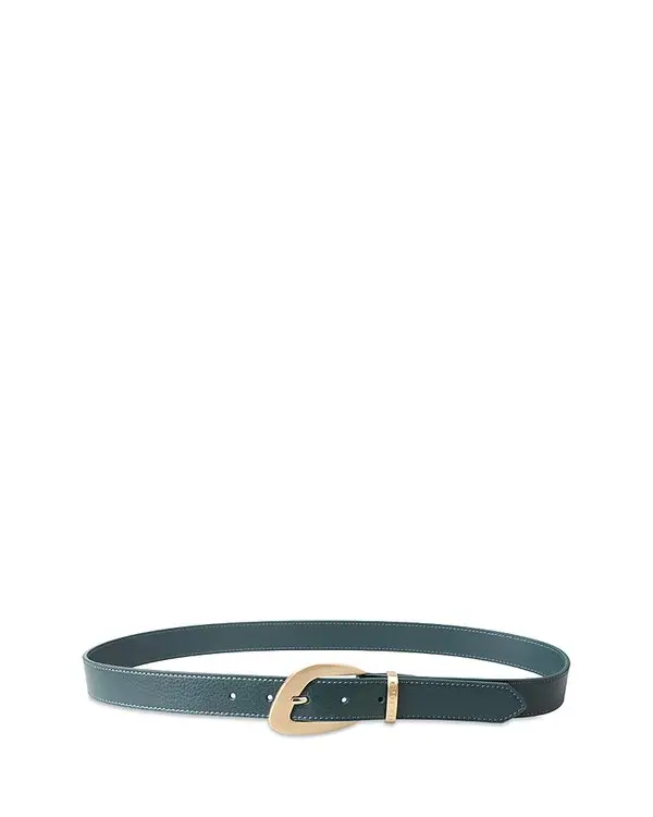 Ted Baker London Curvella Pebble Leather Belt - Olive