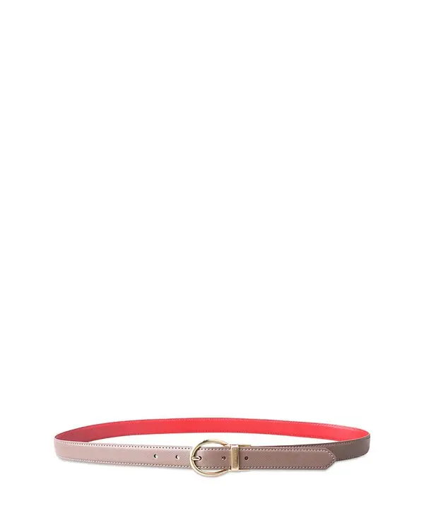 Ted Baker London Rondelle Reversible Leather Belt - Camel/red