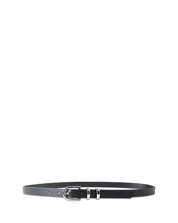 Ted Baker London Dubella Narrow Leather Belt - Black