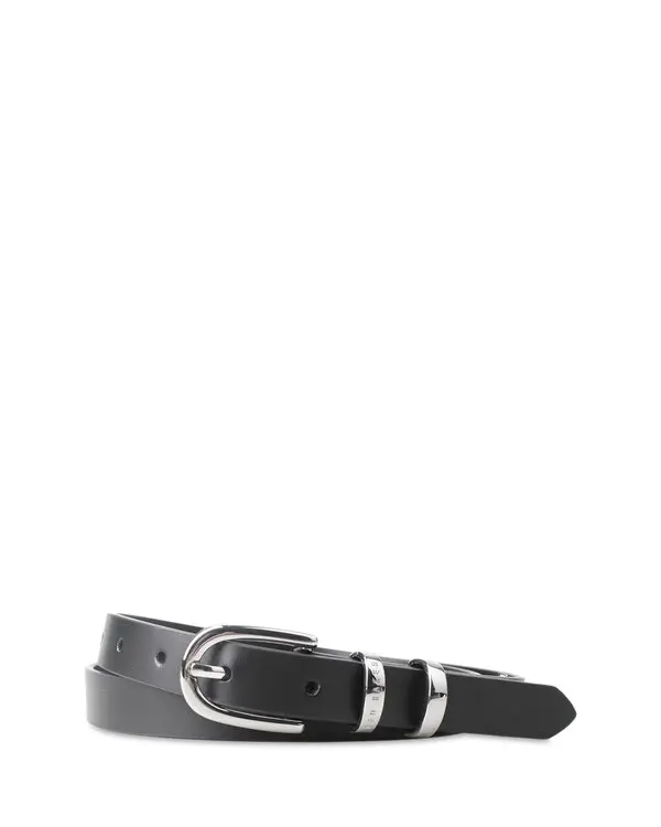 Ted Baker London Dubella Narrow Leather Belt - Black