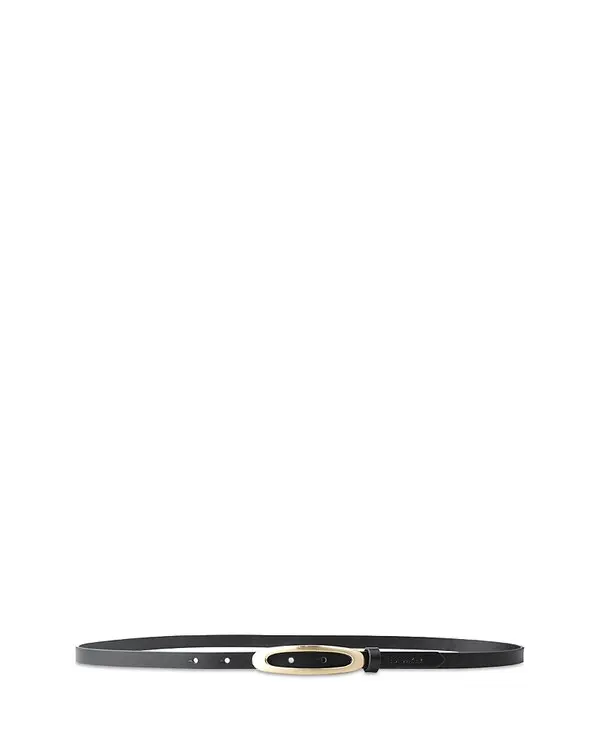 Ted Baker London Ovala Narrow Leather Belt - Black