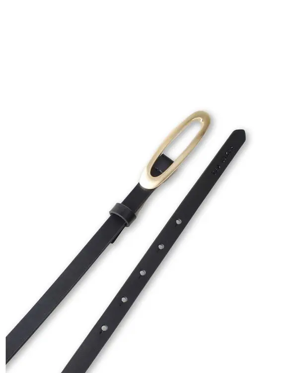 Ted Baker London Ovala Narrow Leather Belt - Black