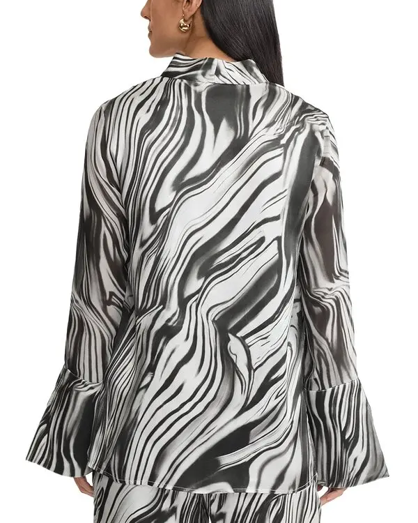 Misook Marble Print Silk Tunic
