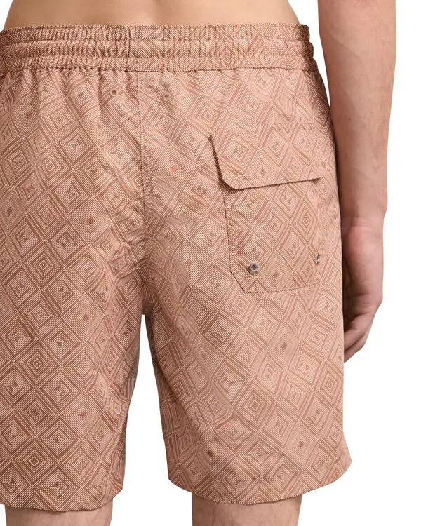 Frescobol Carioca Santos Madeira Print 4.5" Swim Shorts - Copper