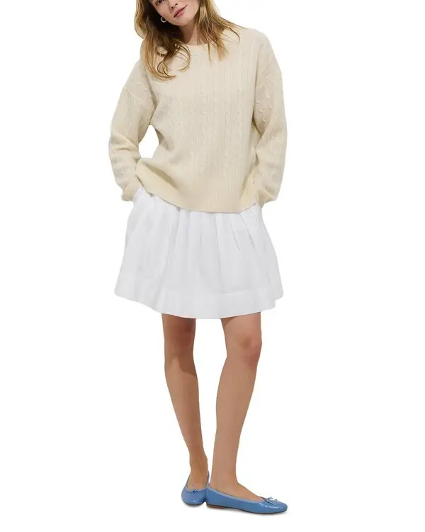 ALEX MILL Charlie Cashmere Cable Knit Sweater - Cloud