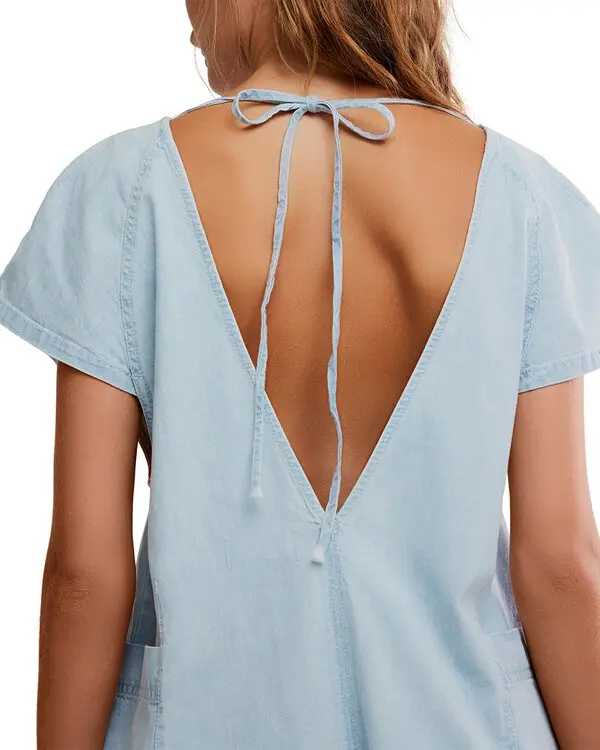 Free People Free Fall Denim Romper - Water