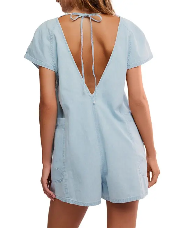 Free People Free Fall Denim Romper - Water