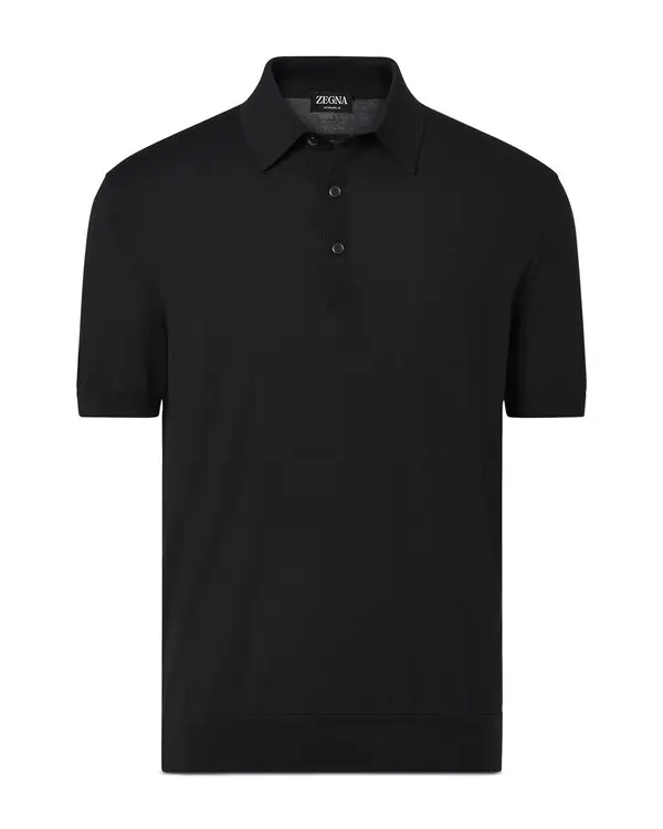 Zegna 15milmil15 Wool Polo Shirt - Black