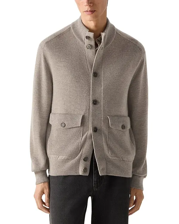 Zegna Cashmere Blouson - Light Taupe Mélange