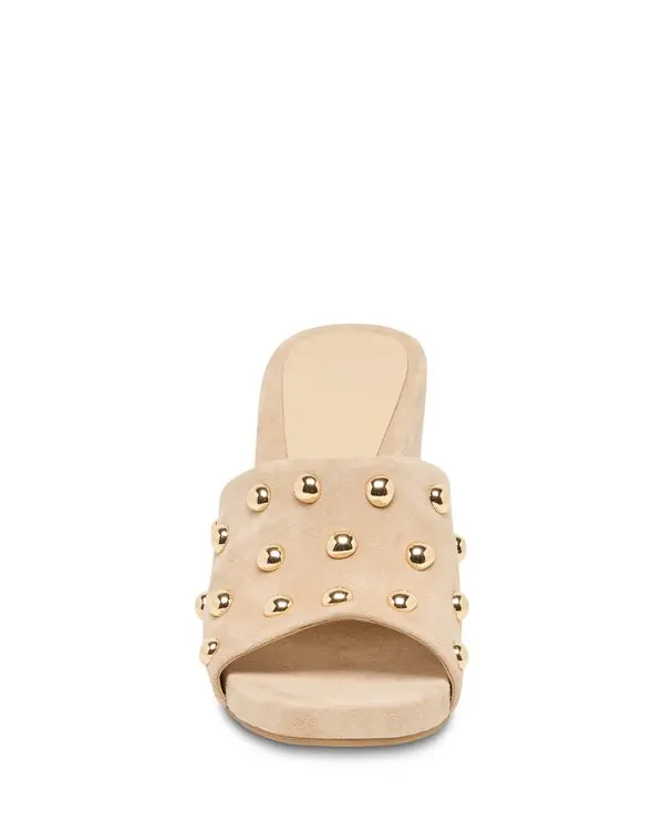 Dolce Vita Holta Studded Wedge Sandals - Camel Suede