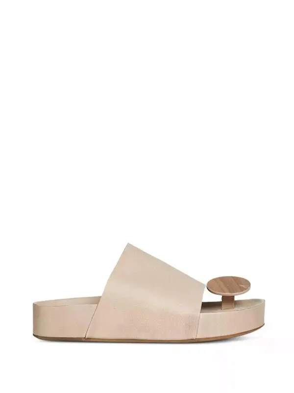 UMA WANG Round-detail Sandals - Neutrals