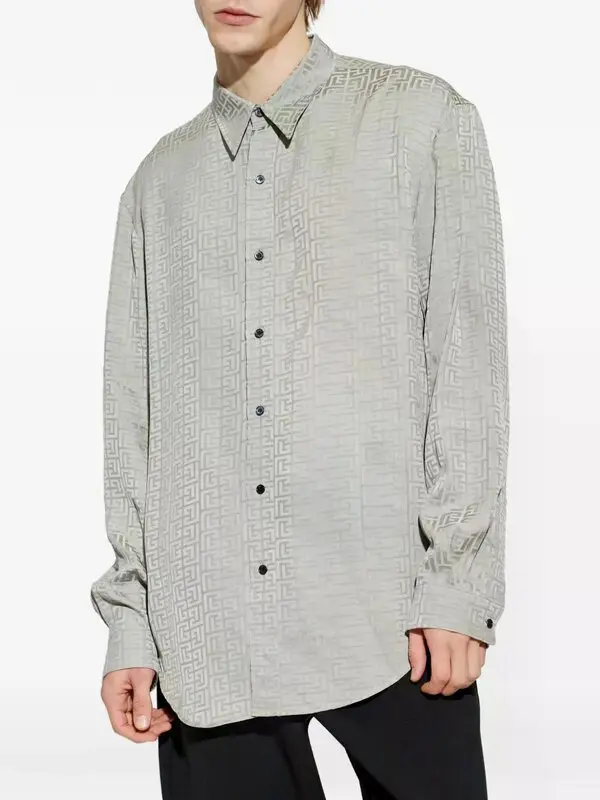 Balmain Pattern Button Shirt - Grey