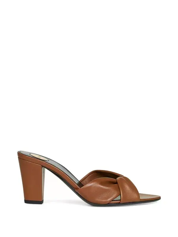Saint Laurent Franciane Knot-detail Sandals - Brown