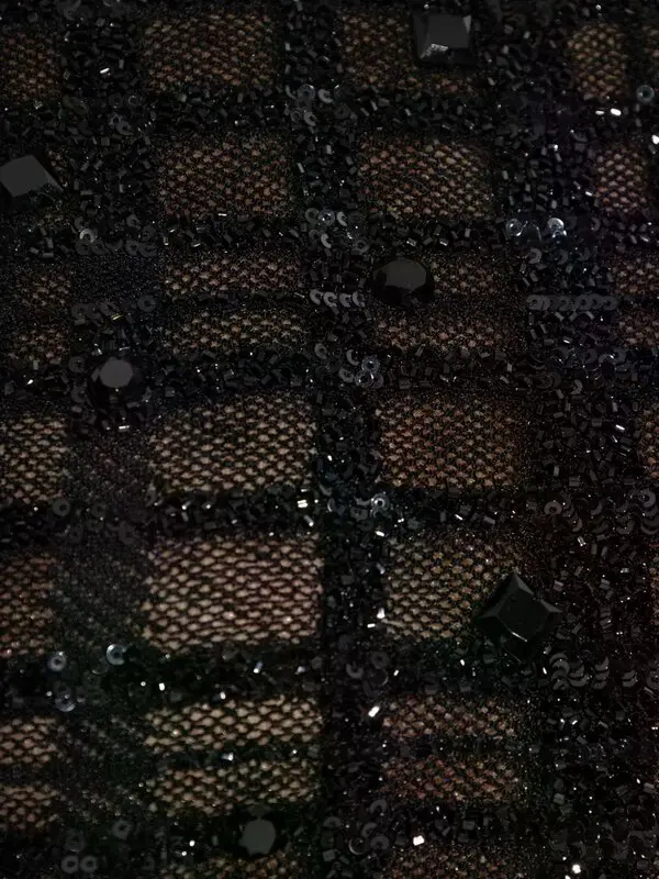 Balmain Beaded Checked Dress
