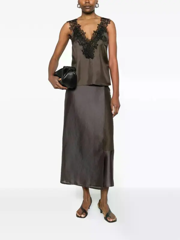 R2W Amora Colour-block Midi Skirt - Grey