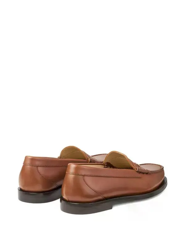 JIMMY CHOO Ethan Brushed Leather Loafers - Brown