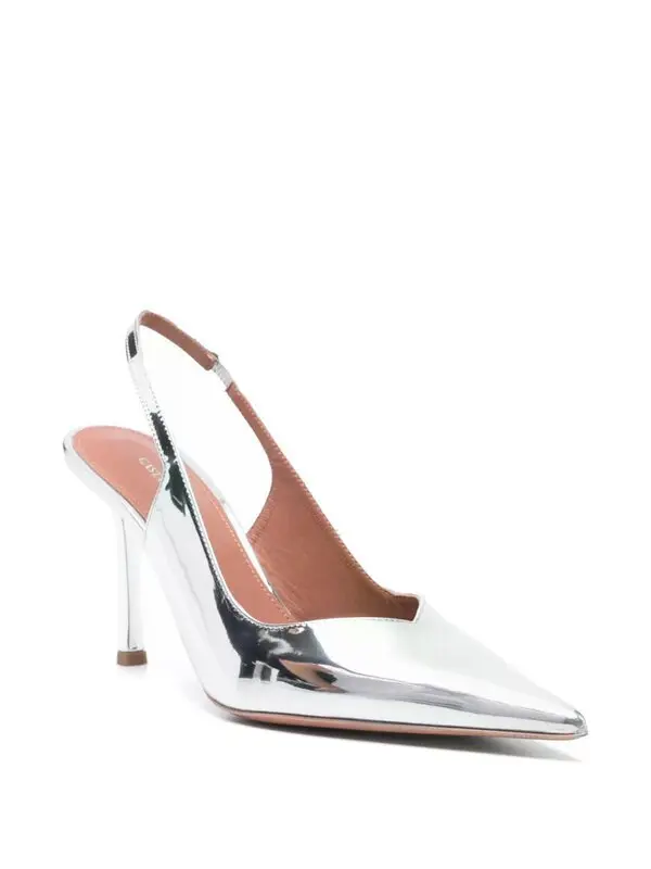 CASTAGNA Darya Pointed Slingback Pumps - Silver