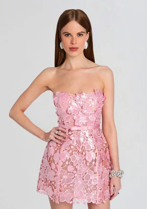 Retrofete Novalie Lace Mini Dress - Primrose