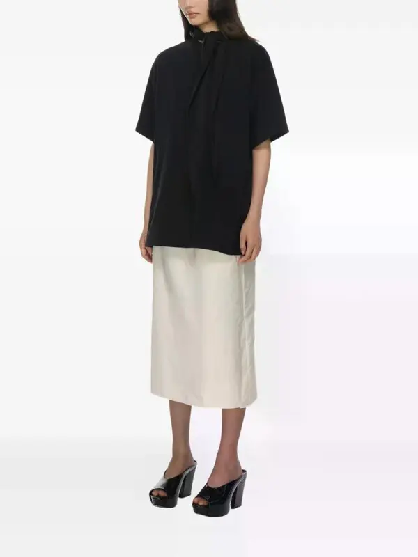 Carven Scarf-collar Cotton T-shirt