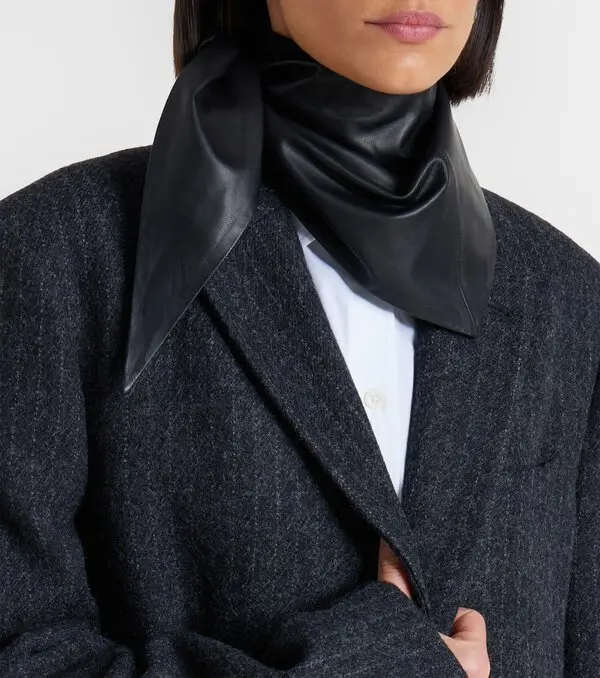 LEMAIRE Leather Scarf - Black